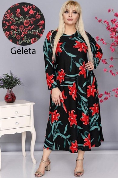 Ilga gėlėta suknelė ️ Suknelės apkūnioms